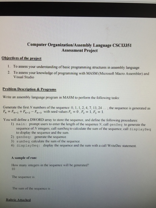 Solved Computer Organization/Assembly Language CSC13351 | Chegg.com