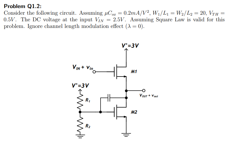 Problem Q1.2: Consider the following circuit. | Chegg.com