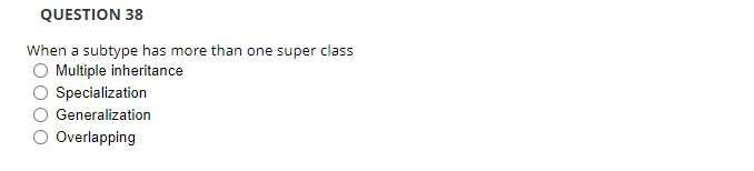 Solved When a subtype has more than one super class Multiple | Chegg.com