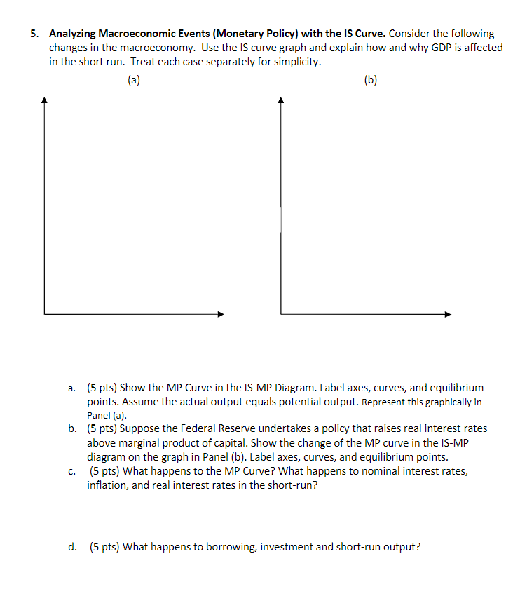 Solved 5. Analyzing Macroeconomic Events (Monetary Policy) | Chegg.com