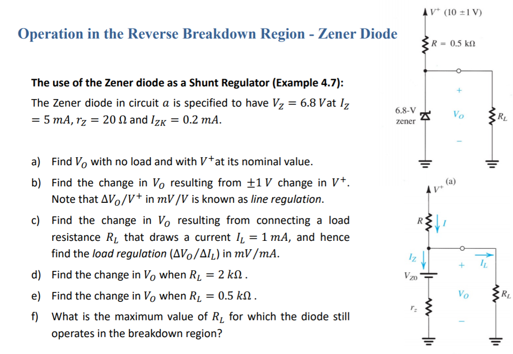 Solved V (10 1 V) Operation in the Reverse Breakdown Region | Chegg.com
