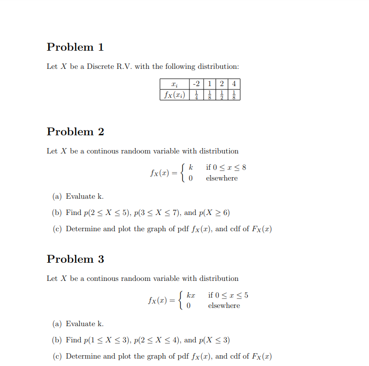 Solved Let X be a Discrete R.V. with the following | Chegg.com