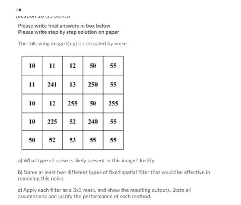 Solved 16 a po Please write final answers in box below | Chegg.com
