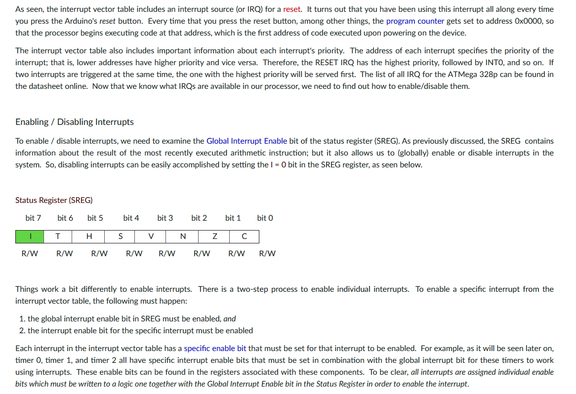 Lab #5: Interrupts. C++ Use the below code as | Chegg.com