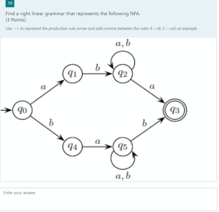 Solved 19 Find a right linear grammar that represents the | Chegg.com