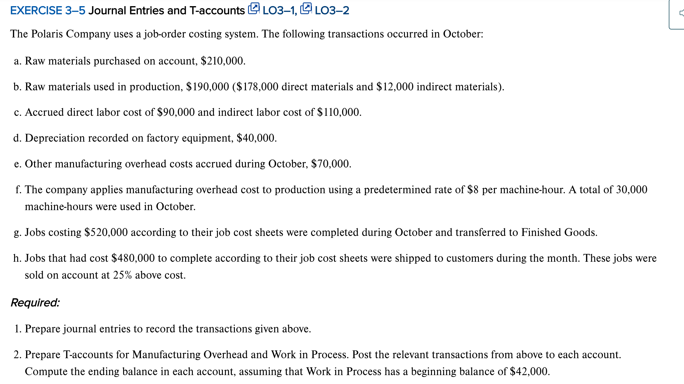 Solved EXERCISE 3-5 ﻿Journal Entries and T-accounts ???? | Chegg.com