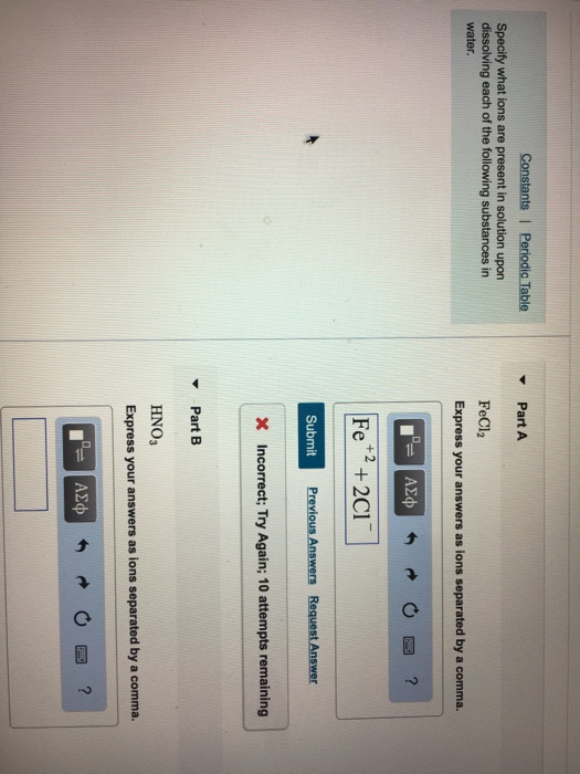Solved Constants | Periodic Table Part A Specify what ions | Chegg.com
