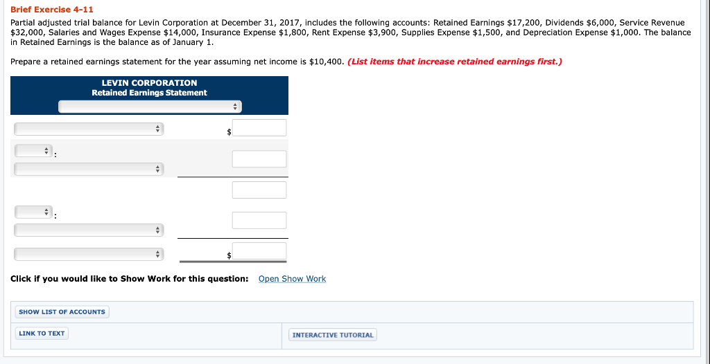 Solved Brief Exercise 4-11 Partial adjusted trial balance | Chegg.com