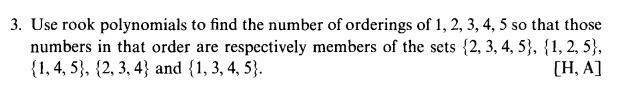 3. Use rook polynomials to find the number of | Chegg.com
