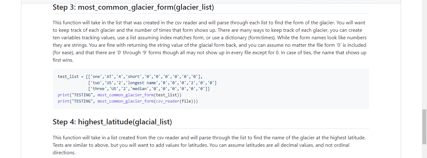Solved Step 2: longest_glacier_name(glacier_list) This | Chegg.com