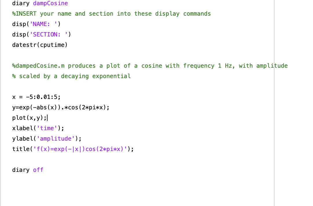 Solved diary dampCosine %INSERT your name and section into | Chegg.com