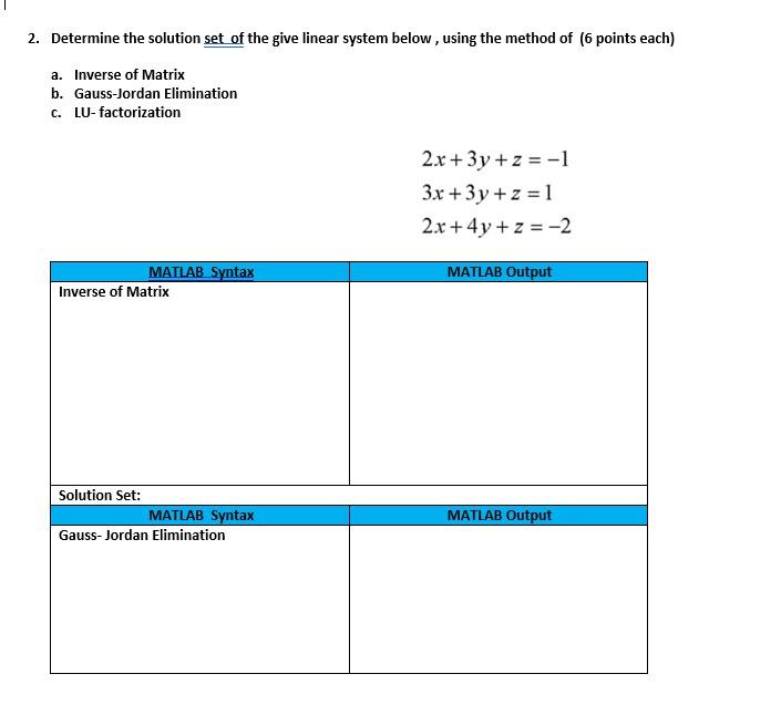 Solved Determine the solution set of the give linear system | Chegg.com