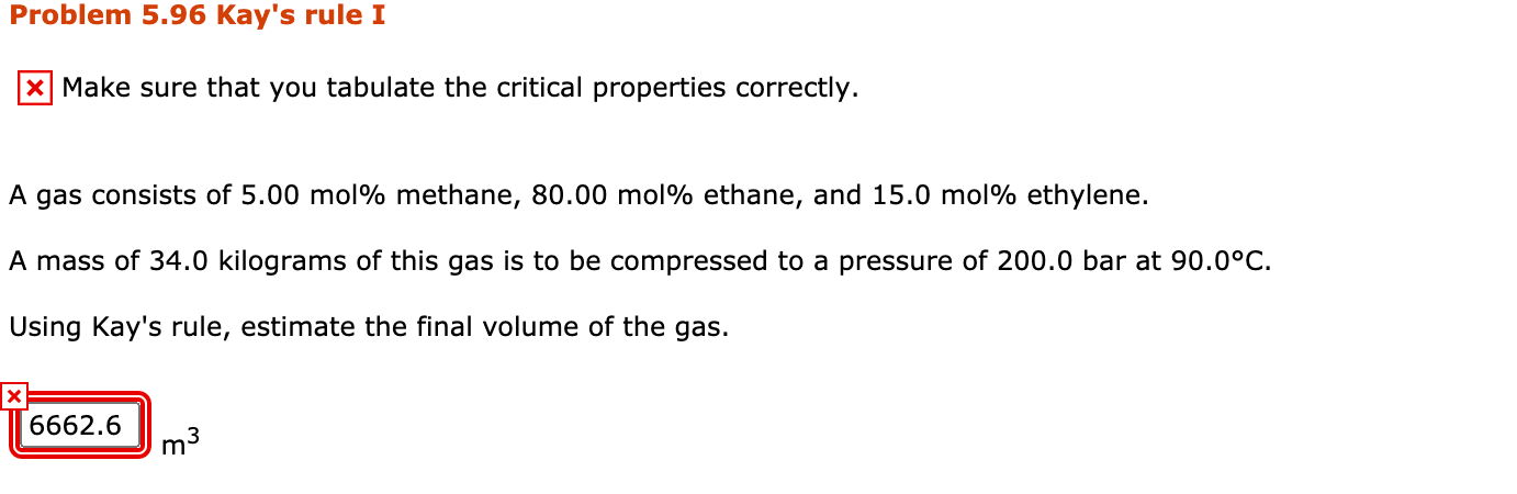 Solved Problem 5.96 Kay's rule I * Make sure that you | Chegg.com