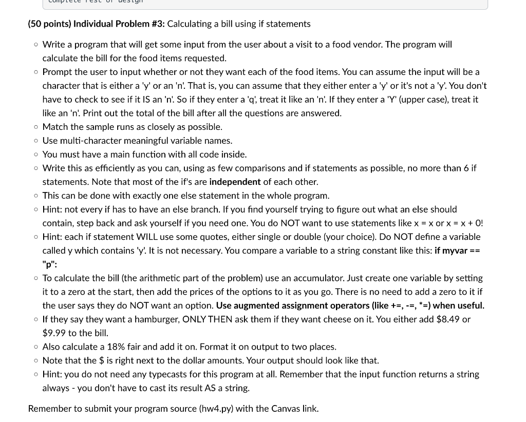 Solved INSTRUCTIONS: - The problem is to present menu | Chegg.com