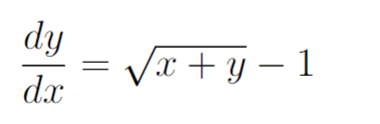 Solved dxdy=x+y−1 | Chegg.com