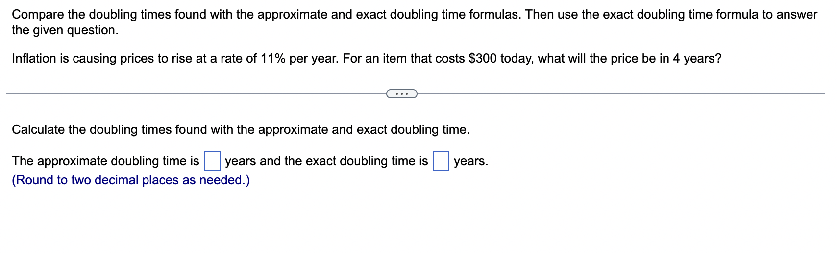 Solved Compare the doubling times found with the approximate | Chegg.com