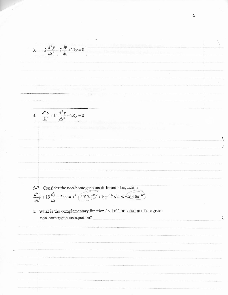 Solved MAP 2302: DIFFERENTIAL EQUATIONS SF MATHEMATICS TEST | Chegg.com