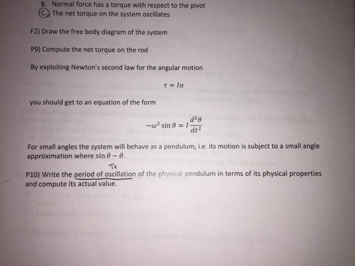 Solved sblem 3: Torque and Periodic Motion Consider a rigid | Chegg.com