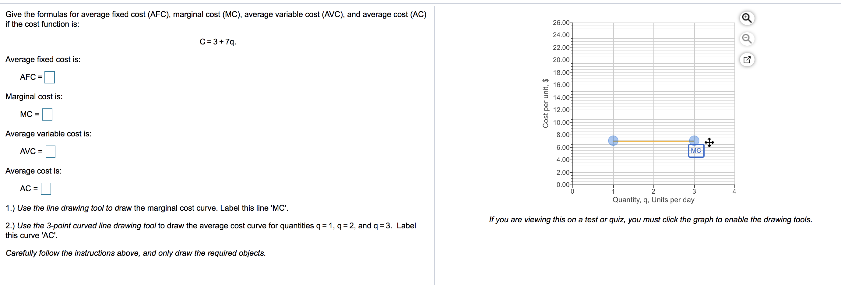 Solved Give the formulas for average fixed cost (AFC), | Chegg.com