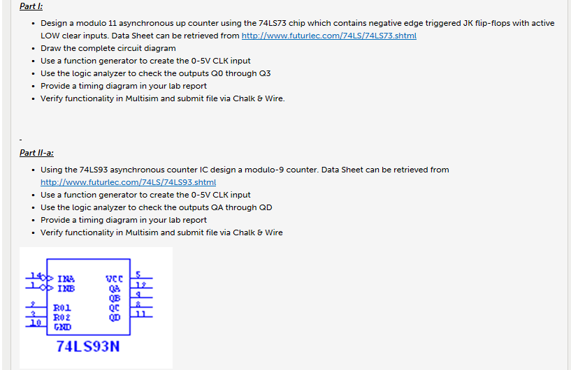 Solved Part l: Design a modulo 11 asynchronous up counter | Chegg.com
