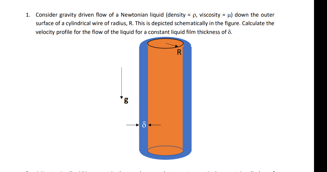 Solved Consider gravity driven flow of a Newtonian liquid | Chegg.com