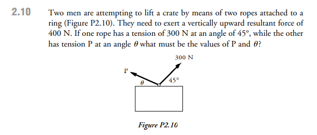 Solved 10 Two men are attempting to lift a crate by means of | Chegg.com