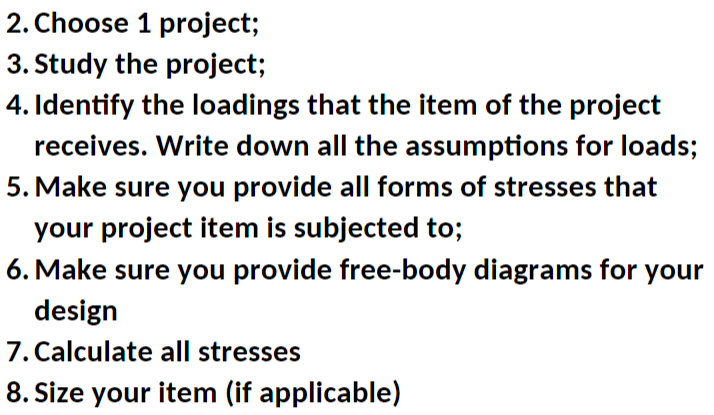 Solved 2. Choose 1 project; 3. Study the project; 4. | Chegg.com