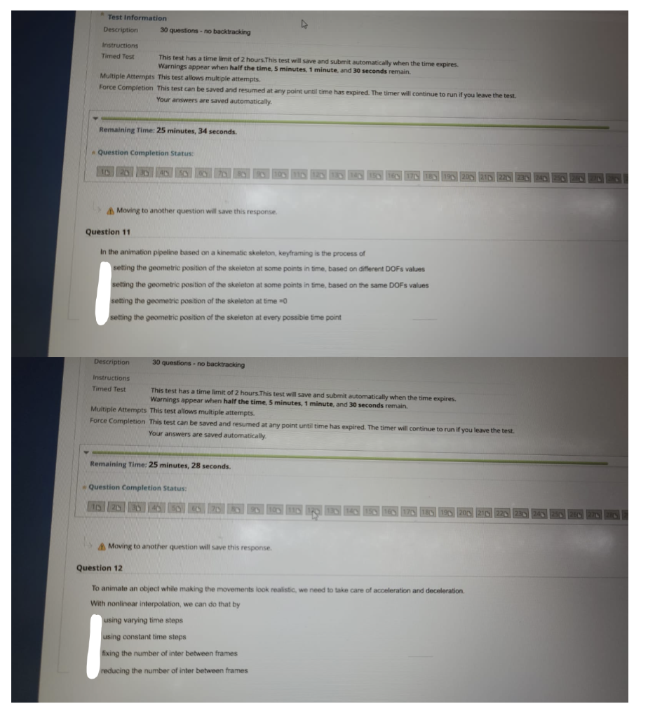 Solved Test Information 4 Description 30 questions - no | Chegg.com