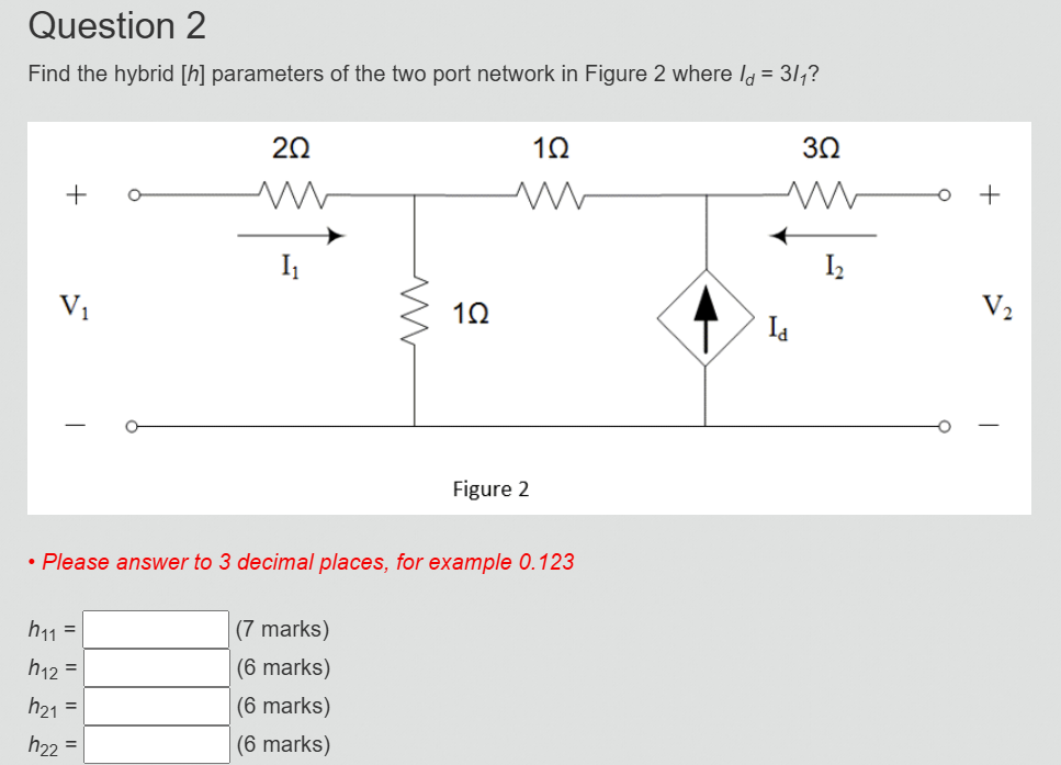 Solved Find the hybrid h ﻿parameters of ﻿the two port | Chegg.com