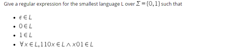 Solved Give a regular expression for the smallest language L | Chegg.com
