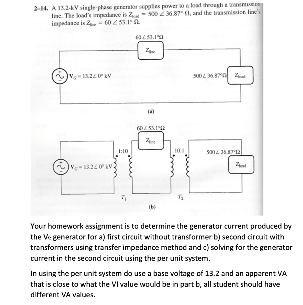 Solved 2-14. A 13.2-kV single-phase generator supplies power | Chegg.com