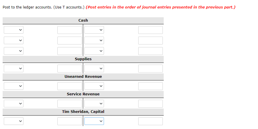 Solved Exercise 4-8 (Part Level Submission) Tim Sheridan | Chegg.com