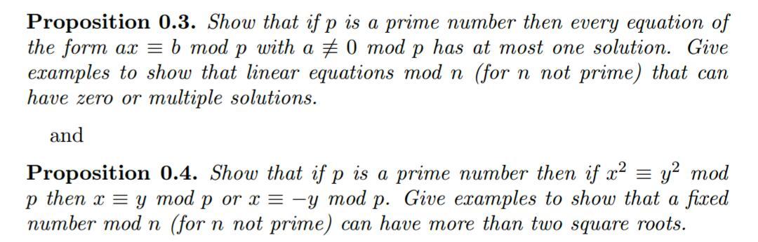 Solved Proposition 0.3. Show that if p is a prime number | Chegg.com