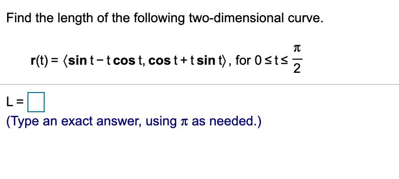 Solved Find the length of the following two-dimensional | Chegg.com