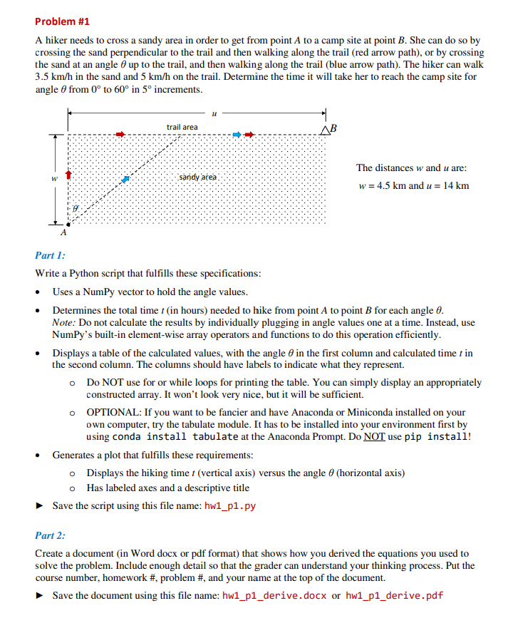 Solved Please Respond In Python Coding Problem 1 A Hiker 2297