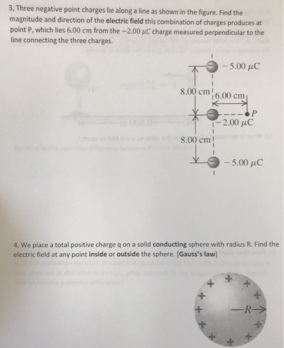 Solved 3, Three negative point charges lie along a line as | Chegg.com