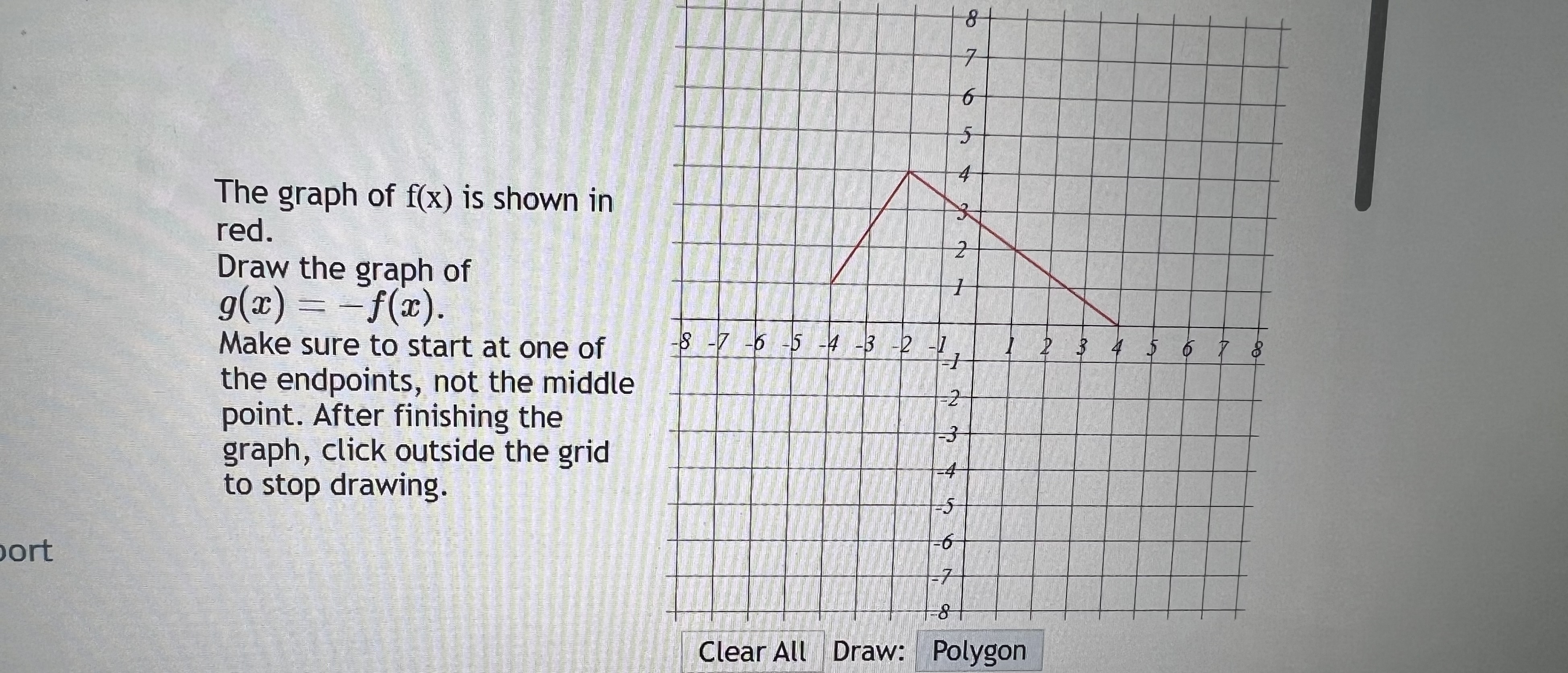 Solved The graph of f(x) is shown in red. Draw the graph of | Chegg.com