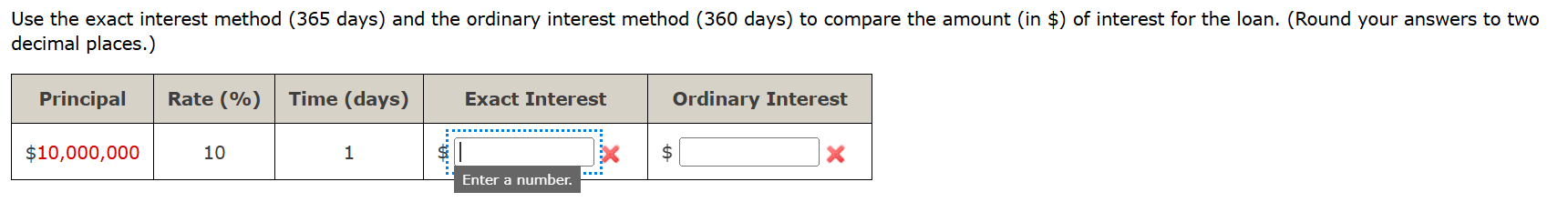 Solved Use the exact interest method ( 365 ﻿days) ﻿and the | Chegg.com