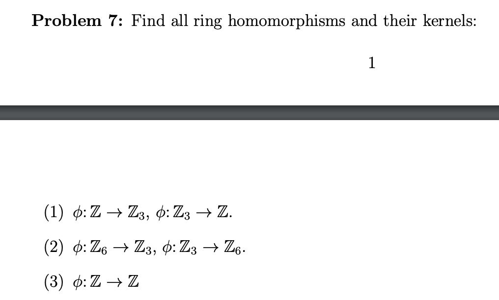 Solved Problem 7: Find all ring homomorphisms and their | Chegg.com