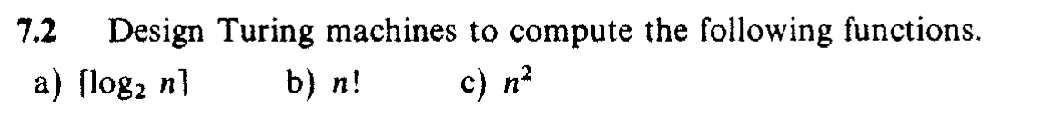 Solved 7.2 Design Turing machines to compute the following | Chegg.com