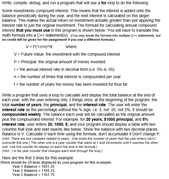Solved Write, compile, debug, and run a program that will | Chegg.com