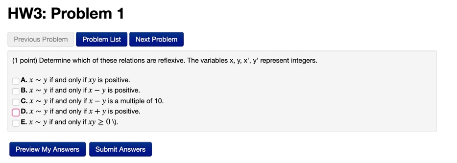 Solved HW3: Problem 1 Previous Problem Problem List Next | Chegg.com