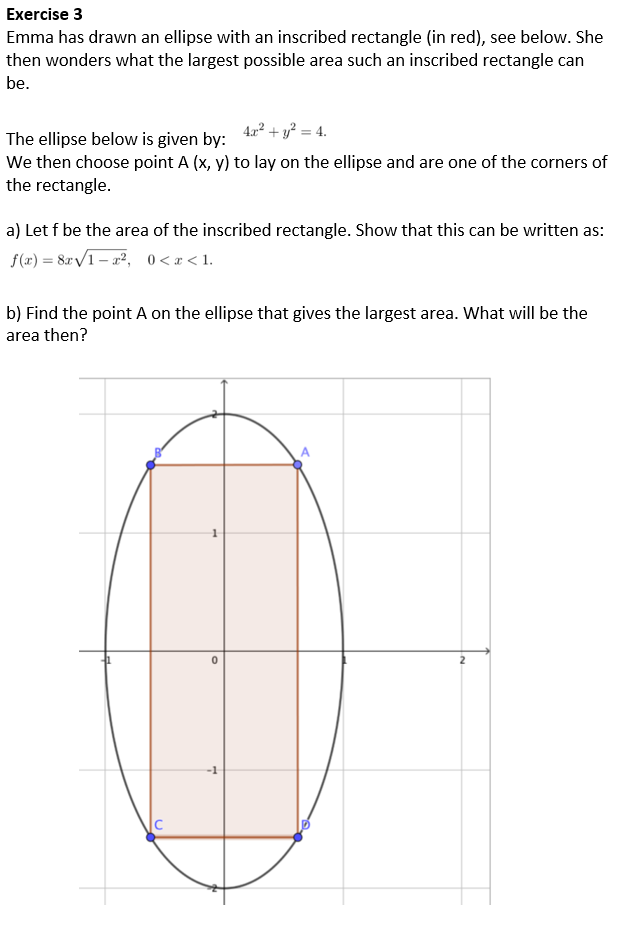 Solved Exercise 3 Emma has drawn an ellipse with an | Chegg.com
