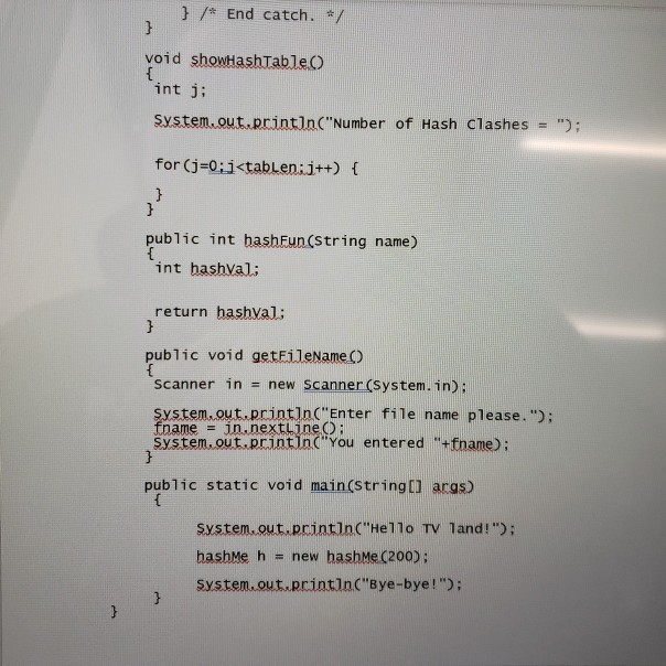 CMPS 390, Data Structures; Program 6 - Hash Table; | Chegg.com