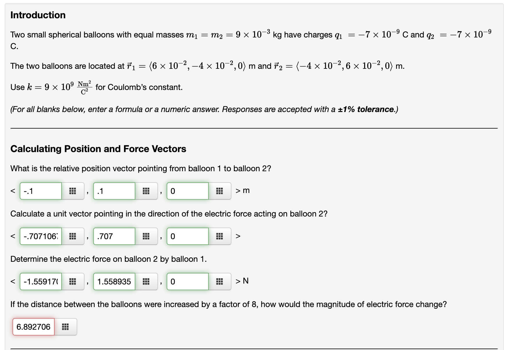 Solved Two small spherical balloons with equal masses | Chegg.com