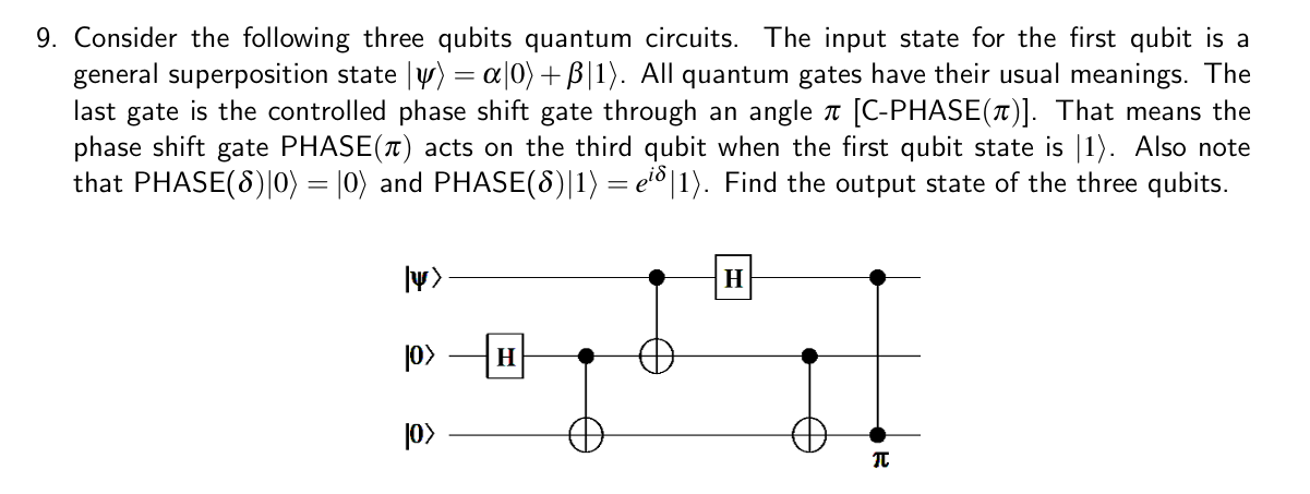 Solved Consider the following three qubits quantum circuits. | Chegg.com
