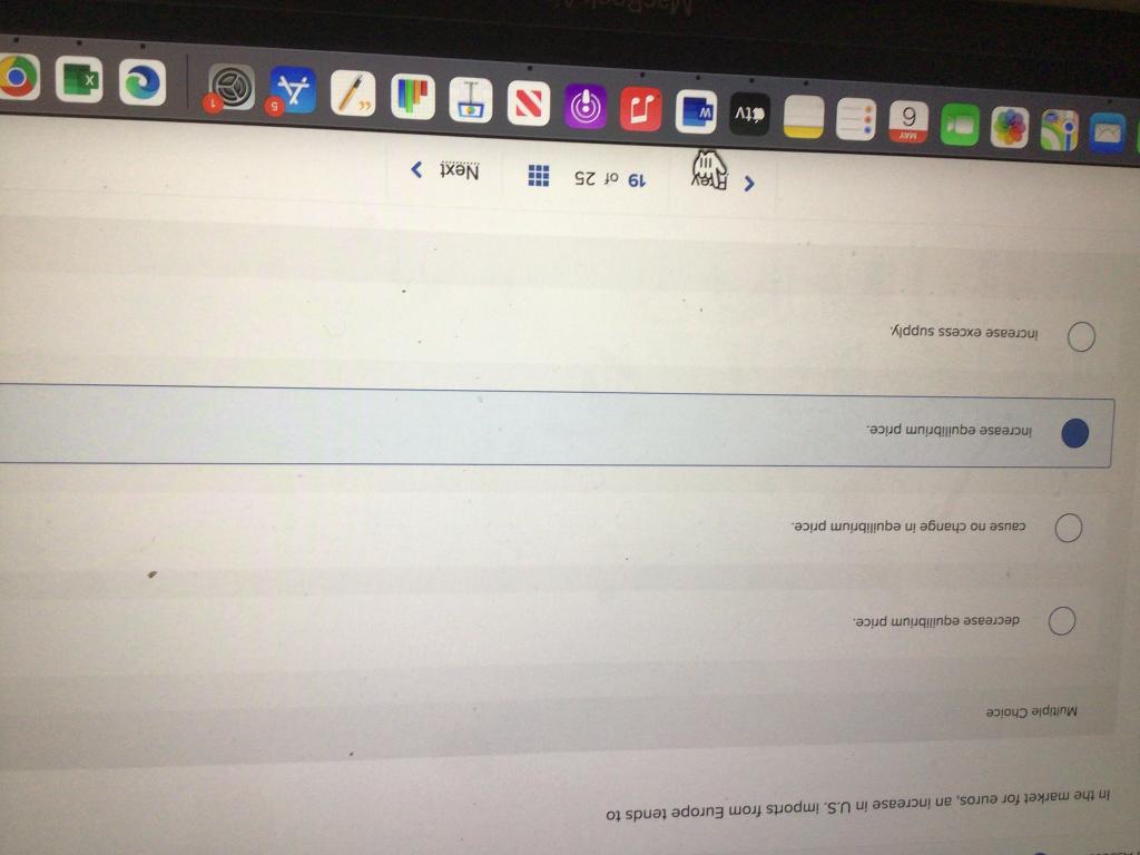 Solved In the market for euros, an increase in U.S. Imports | Chegg.com