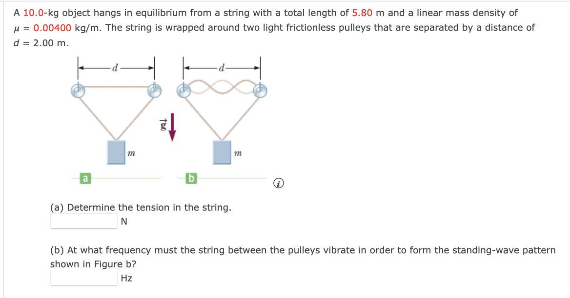 Solved A 10.0-kg object hangs in equilibrium from a string | Chegg.com