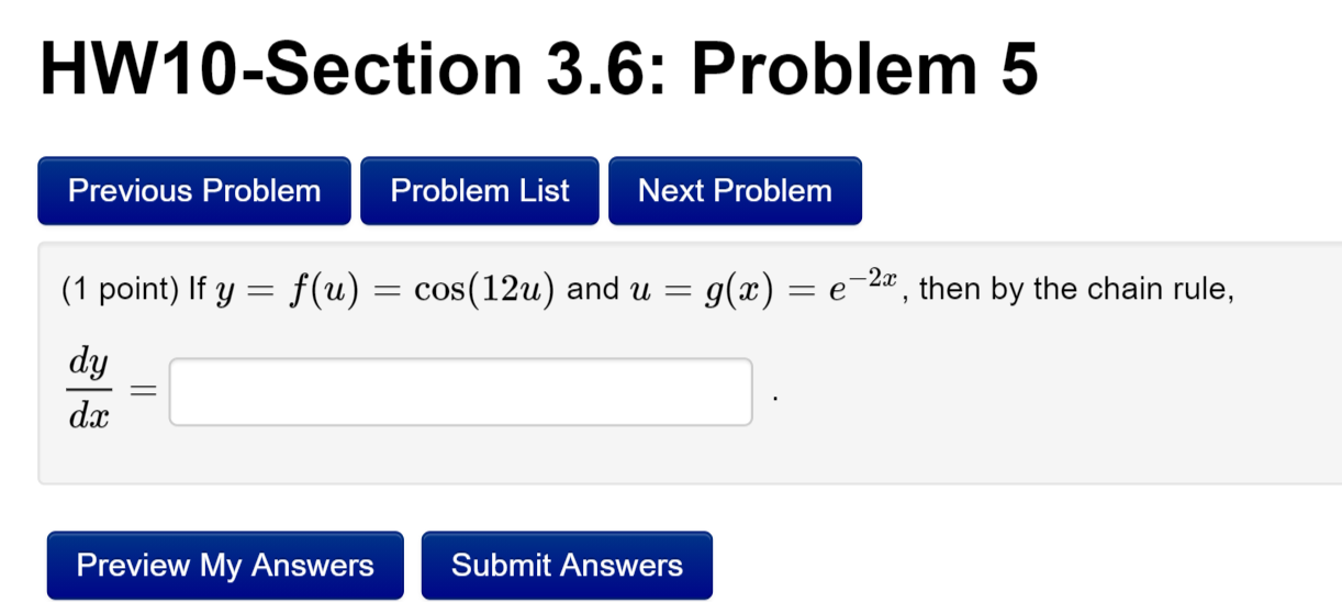 Solved HW10-Section 3.6: Problem 5 Previous Problem Problem | Chegg.com