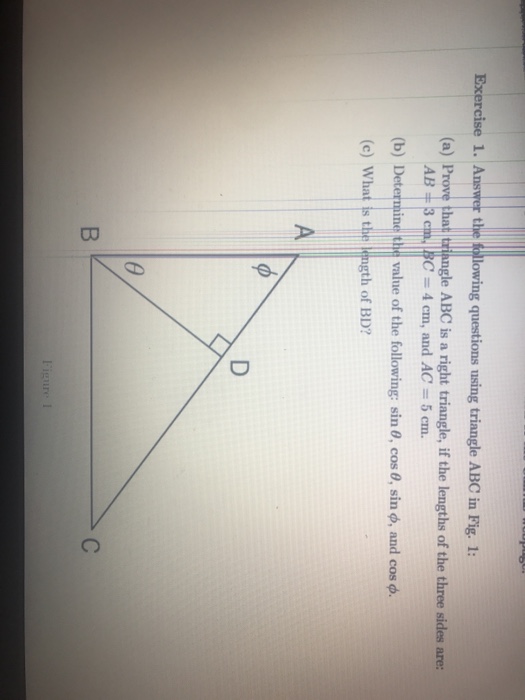 Solved 1. the g questions using triangle ABC in Fig. 1: (a) | Chegg.com